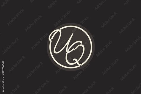 Initial Letter UQ Monogram Logo With Simple And Creative Cirle Line Design Ideas Stock Vector