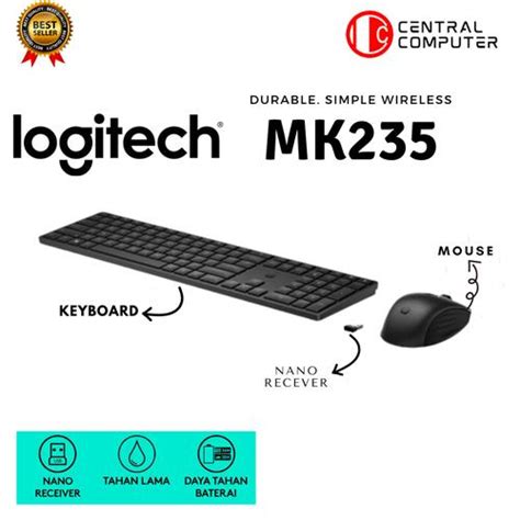 Jual Logitech Mk235 Durable Wireless Keyboard Dan Mouse Combo Kota Singkawang Central