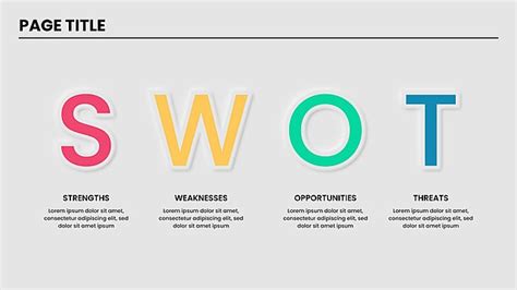 다채로운 Swot 분석 다이어그램 비즈니스 인포그래픽 파워포인트 템플릿 벡터 템플릿 Psd 다운로드 디자인 자료 다운로드