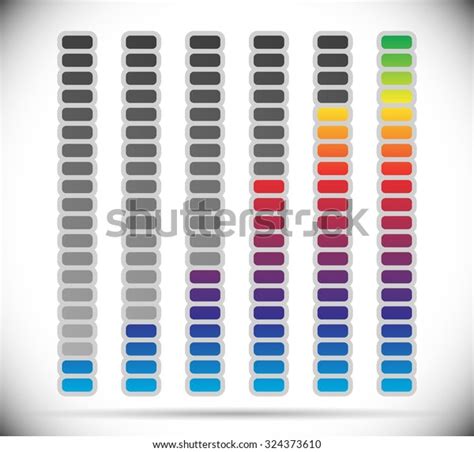 Color Coded Progress Level Indicator Units Stock Vector Royalty Free