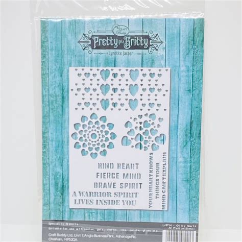 Gritty Hearts A4 Stencil Pretty Gets Gritty