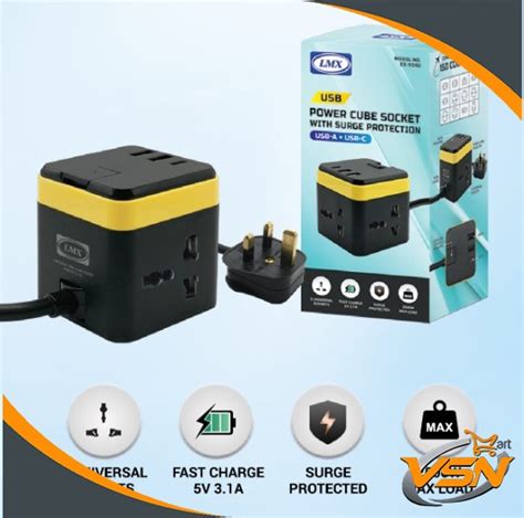 Socket Cube Extension Lead M With Usb Slots Gang Plug Extension Socket With Usb Port