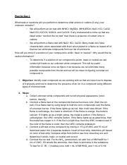 UWC Day I Pdf Plan For Day What Tests Or Reactions Will You Perform To Determine What Anions