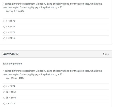 Solved A Paired Difference Experiment Yielded Nd Pairs Of Chegg