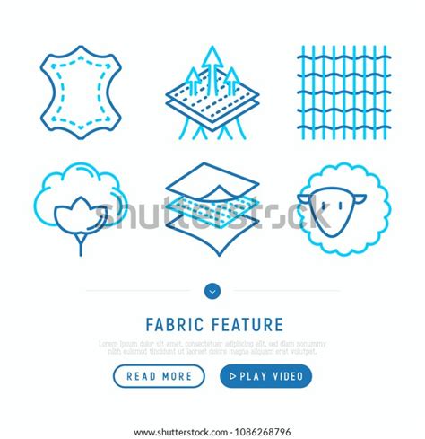 Fabric 기능 씬 라인 아이콘 세트 가죽 스톡 벡터 로열티 프리 1086268796 Shutterstock
