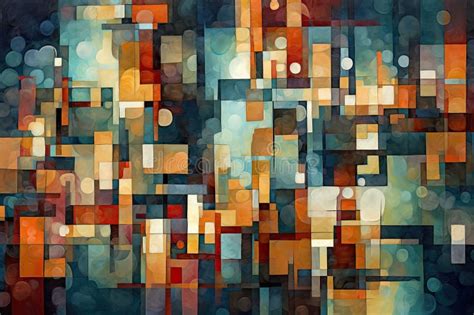 Symphony Of Geometric Abstractions Intersecting And Overlapping To Create A Visually