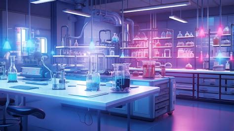 Premium Photo Laboratory Interior With Lab Equipment 3d Illustration
