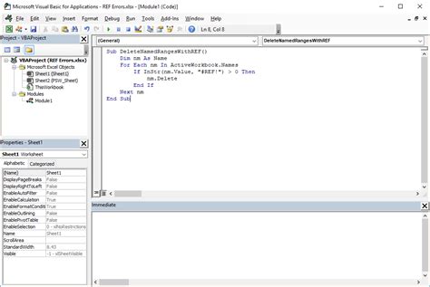 How To Delete All Named Ranges With Ref Excel Errors Using Vba