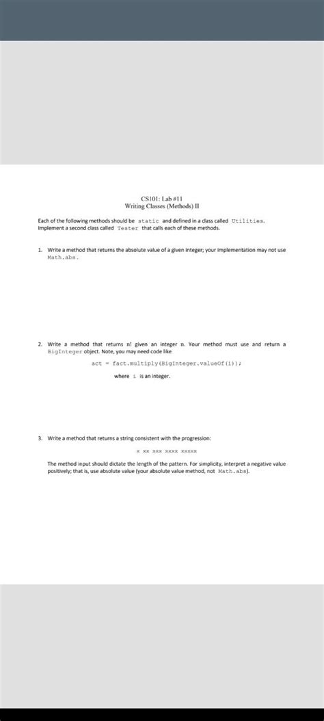solved cs101 lab 11 writing classes methods ii each of