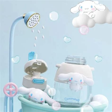 sanrio character rotating sipper water bottle kuromi box