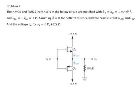 Solved Problem 4 The Nmos And Pmos Transistors In The Be