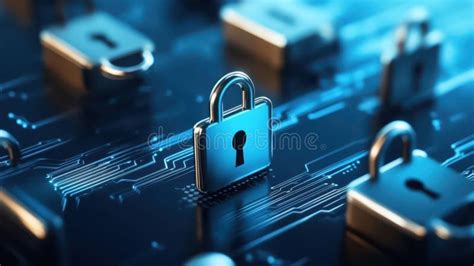 Cybersecurity And Data Protection Padlock On Circuit Board Symbolizing Digital Security Stock