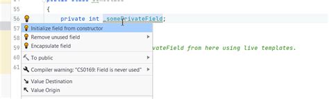 Create Class Fields From Methods Via Live Templates Rider Support