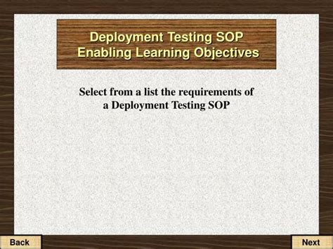 Ppt Deployment Testing Sop Enabling Learning Objectives Powerpoint