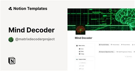 Mind Decoder Template By Matrix Decoder Project Notion Marketplace