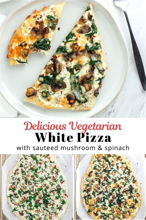 Mushroom Spinach White Pizza My Eclectic Bites