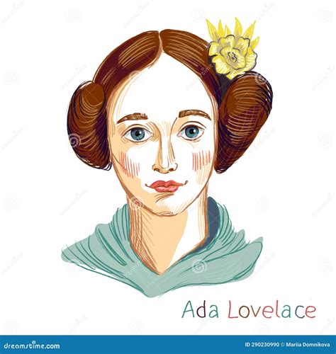 Ada Lovelace Colored Pencil Portrait Editorial Image Illustration Of Cartoon Isolated 290230990