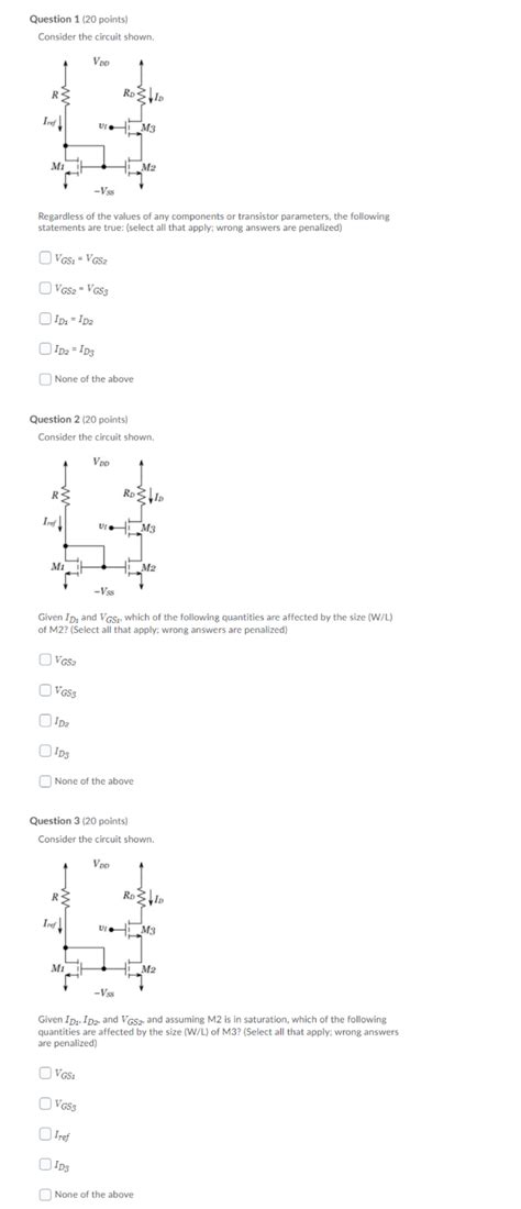 solved question 1 20 points consider the circuit shown