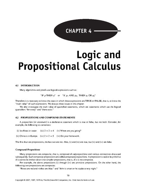 Mth211 Ch4 Logic And Propositional Calculus Chapter 4 Logic And