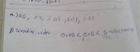 6arrange The Following Decimals In Ascending Order A 05 55 5