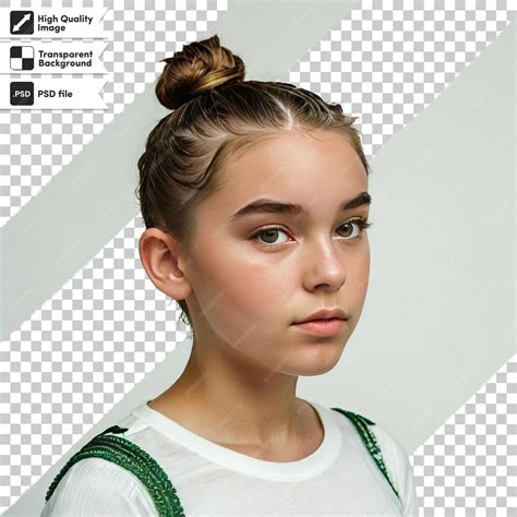 Premium Psd A Girl With Her Hair Up In A Bun