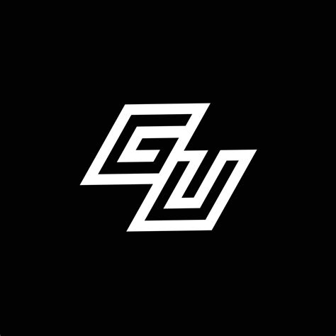 Gu Logo Monogram With Up To Down Style Negative Space Design Template 21100446 Vector Art At