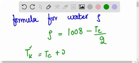 SOLVED Convert The Formula For Water Density In In Text Concept Problem D To Be For T In Degrees