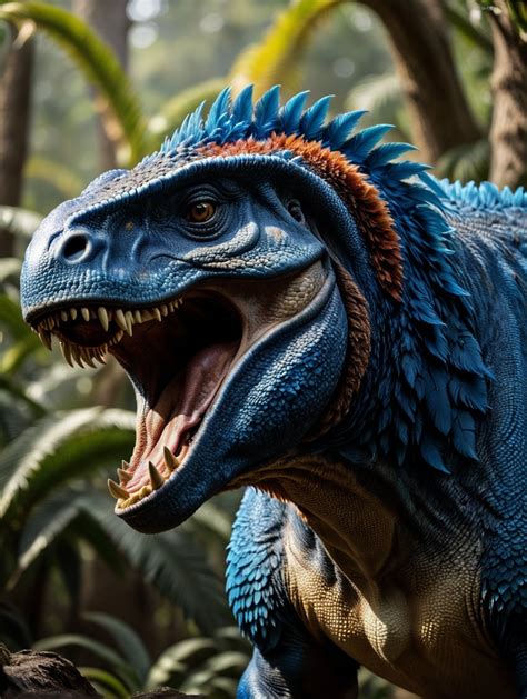 Premium Free Ai Images Blue Feathered Tyrannosaurus Rex Vibrant