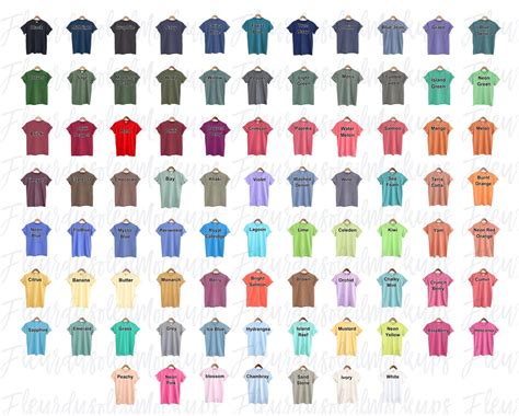 Comfort Colors Color Chart Mockup No Editable Comfort Colors Swatches C Mockups