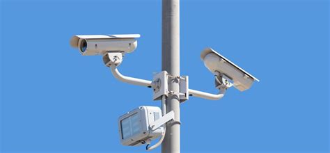 Premium Photo High Resolution Security Cameras Blue Sky Background