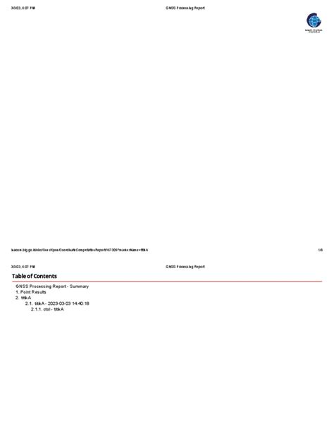 Gnss Processing Report Titik A Pdf Latitude Geodesy