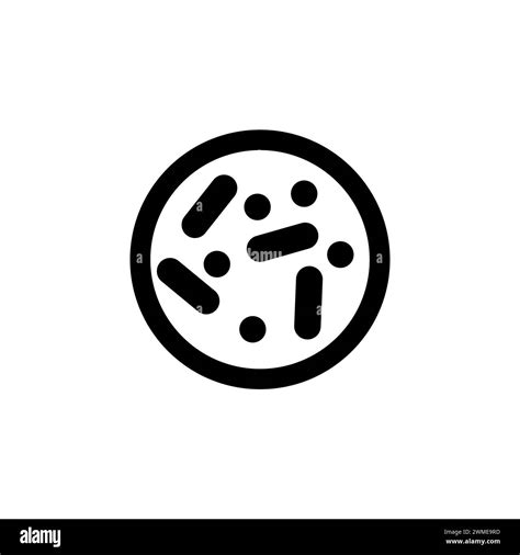 Bacteria Under The Microscope Flat Vector Icon Simple Solid Symbol Isolated On White Background