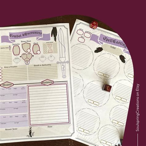 Witchy Dnd 5e Character Sheet Dungeons And Dragons Stat Sheet Dnd Pdf