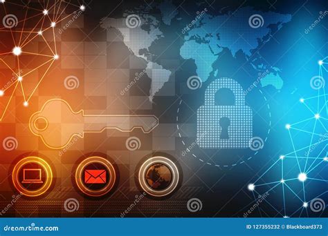Lock On Digital Background Cyber Security And Internet Security Stock Illustration