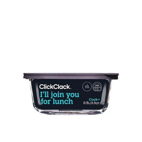 Clickclack Cook Square Heatproof Glass Container 500ml Kitchenware Australia