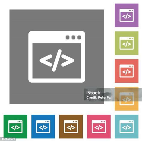 프로그래밍 코드 사각 평면 아이콘 php 프로그래밍 언어에 대한 스톡 벡터 아트 및 기타 이미지 php 프로그래밍 언어 html 개발 istock