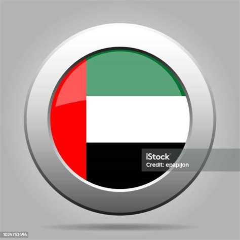 아랍 에미리트 연방 플래그입니다 금속 라운드 버튼입니다 0명에 대한 스톡 벡터 아트 및 기타 이미지 0명 3차원 형태 검은색 Istock