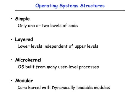 Csci 511 Operating Systems Chapter 2 Operating Systems Structures Ppt