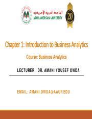 Introduction To Business Analytics Pdf Chapter Introduction To Business Analytics Course