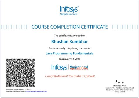 Bhushan Kumbhar On Linkedin Javaprogramming Infosysspringboard