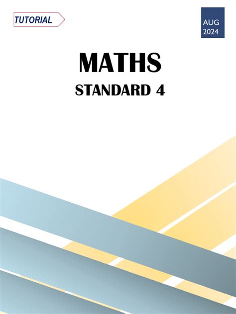 D4 Maths Tutorial Aug Pdf