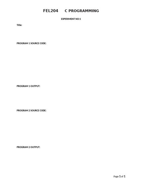 Experiment File Formatc Program Pdf