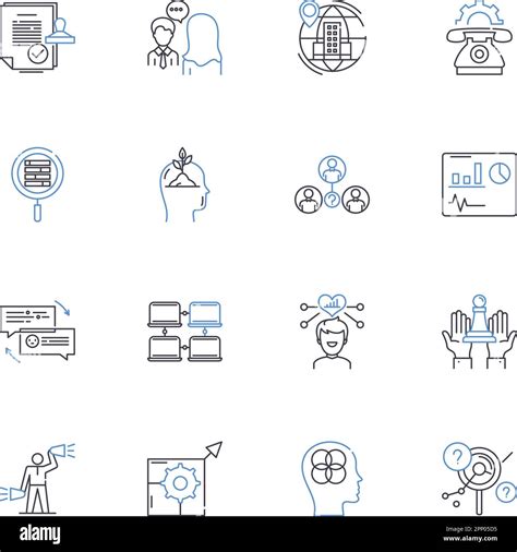 Corporate Partnership Line Icons Collection Collaboration Alliance Synergy Nerking Teamwork