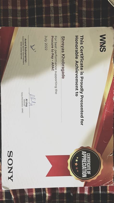 Shreyas Khobragade On Linkedin Appreciation From Sony