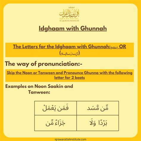 The Rules Of Noon Sakin And Tanween Idghaam With Ghunnah 💻 Learn