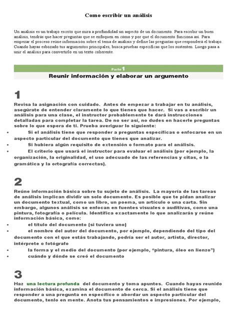 Guía Para Escribir Un Análisis Pdf Póster Ensayos