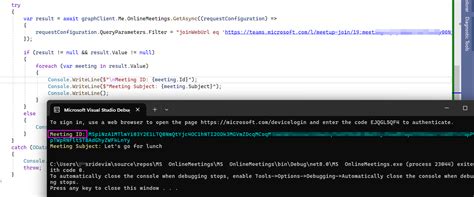 C Microsoft Graph Accessing Onlinemeetings Transcripts The Expression Cannot Be Evaluated