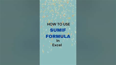 Find Sum Based On 1 Criteria In Excel Sumif Exceltips Sumifs Youtube