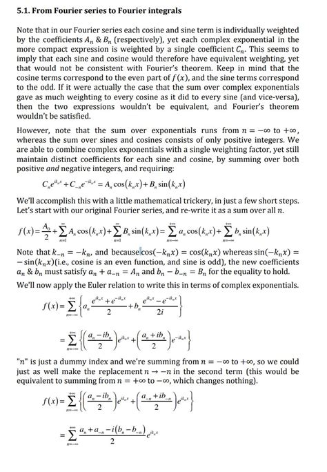 Going From Fourier Sum To Fourier Integral Confusion On Intermediate