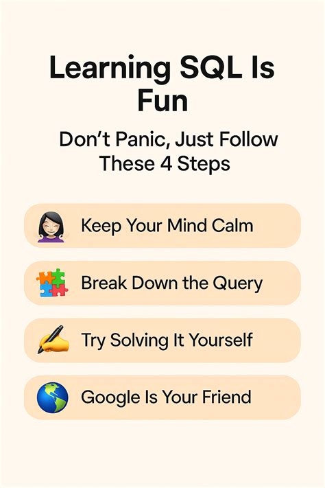 learning sql is fun don t panic just follow these 4 steps by